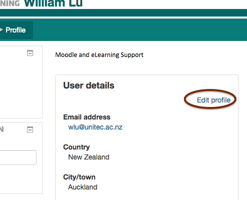 2. Click on the link ' Edit pro file